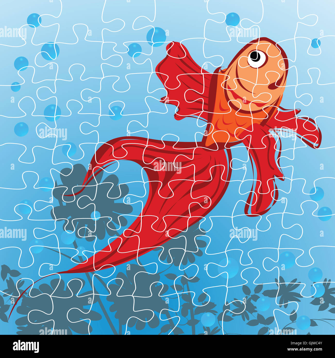 Red fish puzzle Stock Photo - Alamy