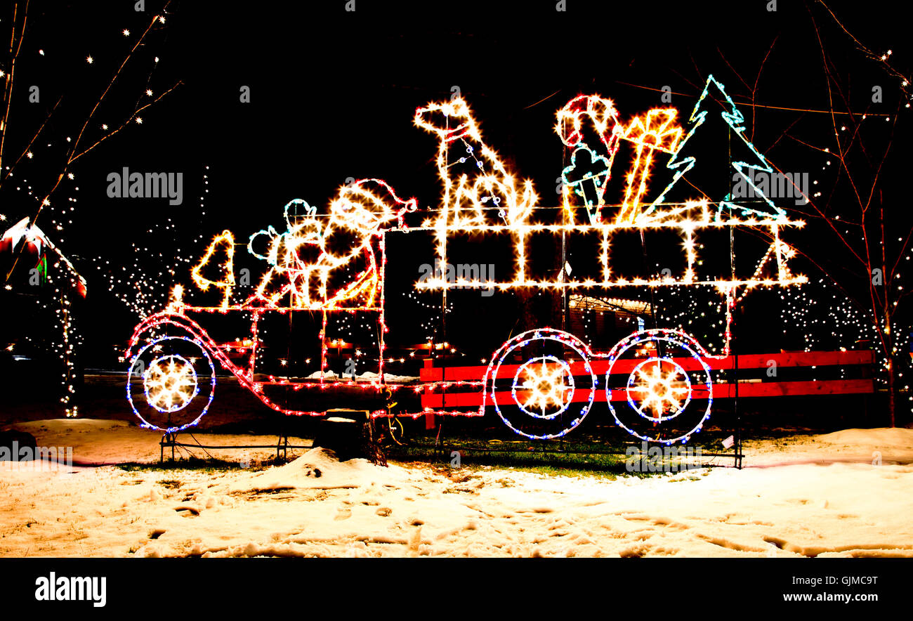 the holiday light display Stock Photo - Alamy