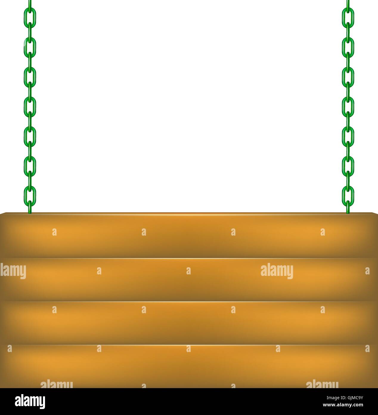 Wooden sign board hanging on chain in green design Stock Vector Image ...