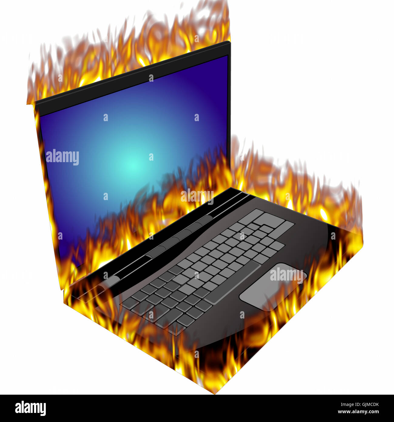 Computer On Fire Clipart
