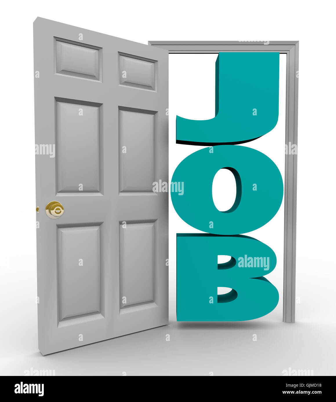 Door Opens to Word Job - Getting Hired Stock Photo - Alamy