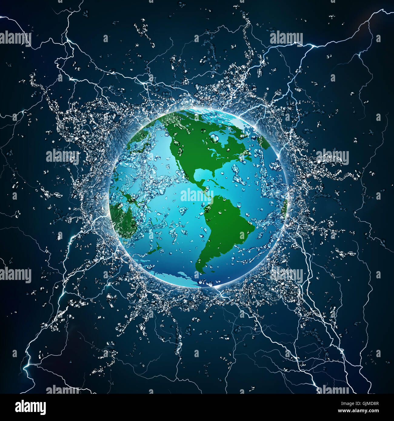 Globe in Water Stock Photo - Alamy