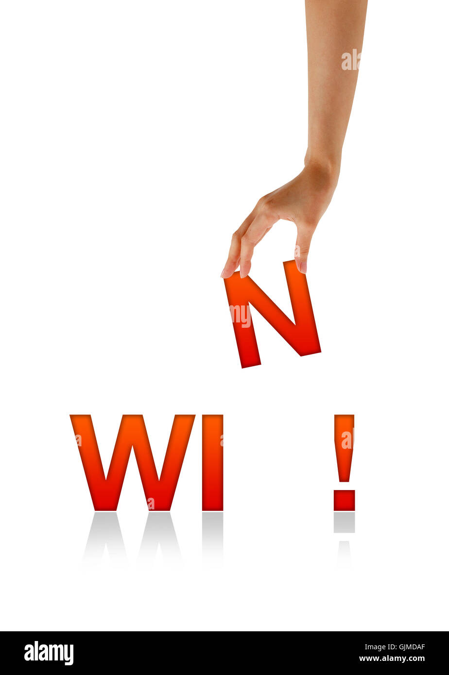 Red hand to victory Cut Out Stock Images & Pictures - Alamy