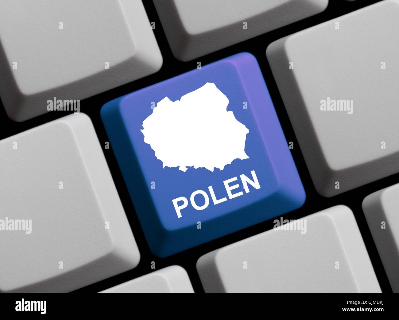 poland - cards on keyboard Stock Photo - Alamy