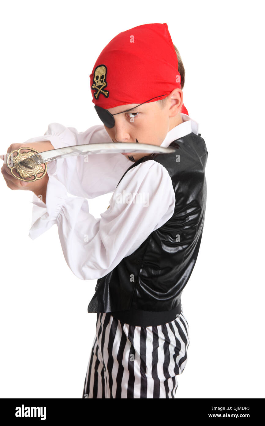 Pirate holding a cutlass sword Stock Photo - Alamy
