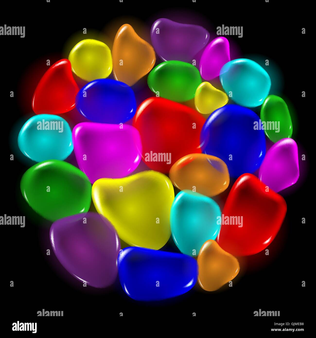 Transparent color drops on black background Stock Vector Image & Art ...