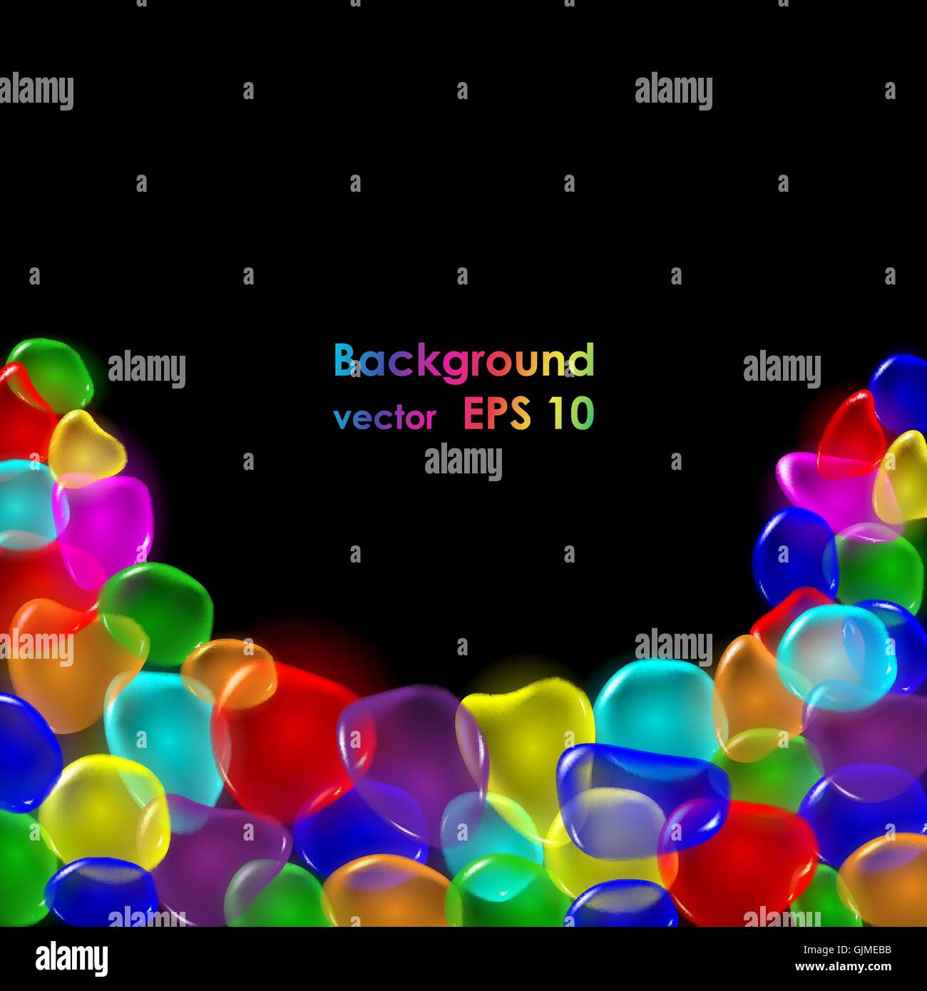 Transparent color drops on black background Stock Vector Image & Art ...