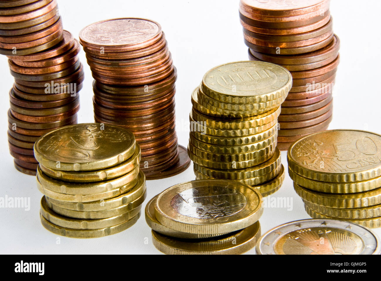 euro coins stack Stock Photo - Alamy