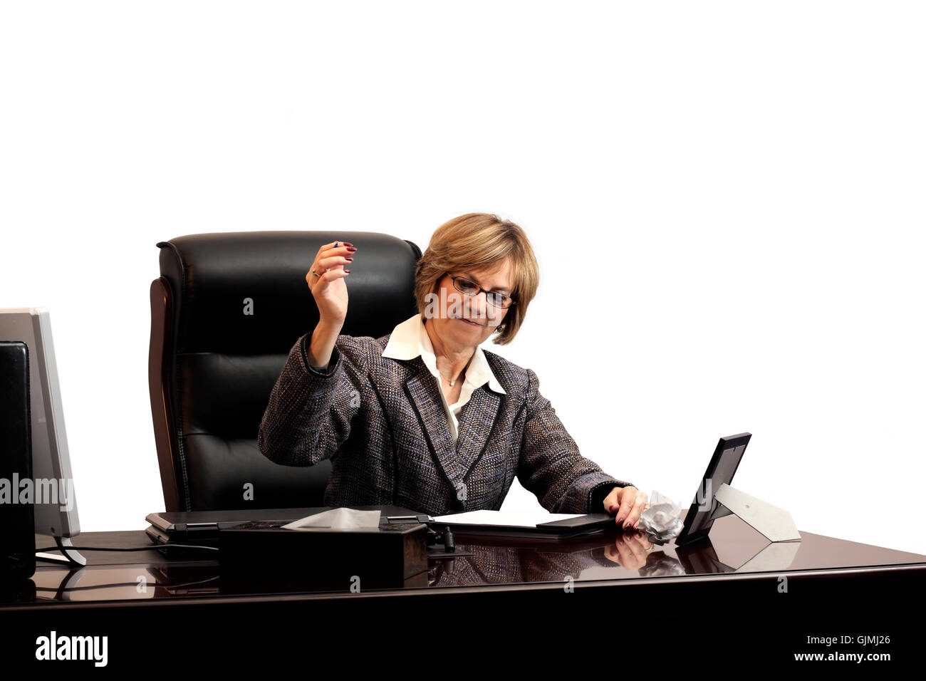 woman office frustration Stock Photo - Alamy