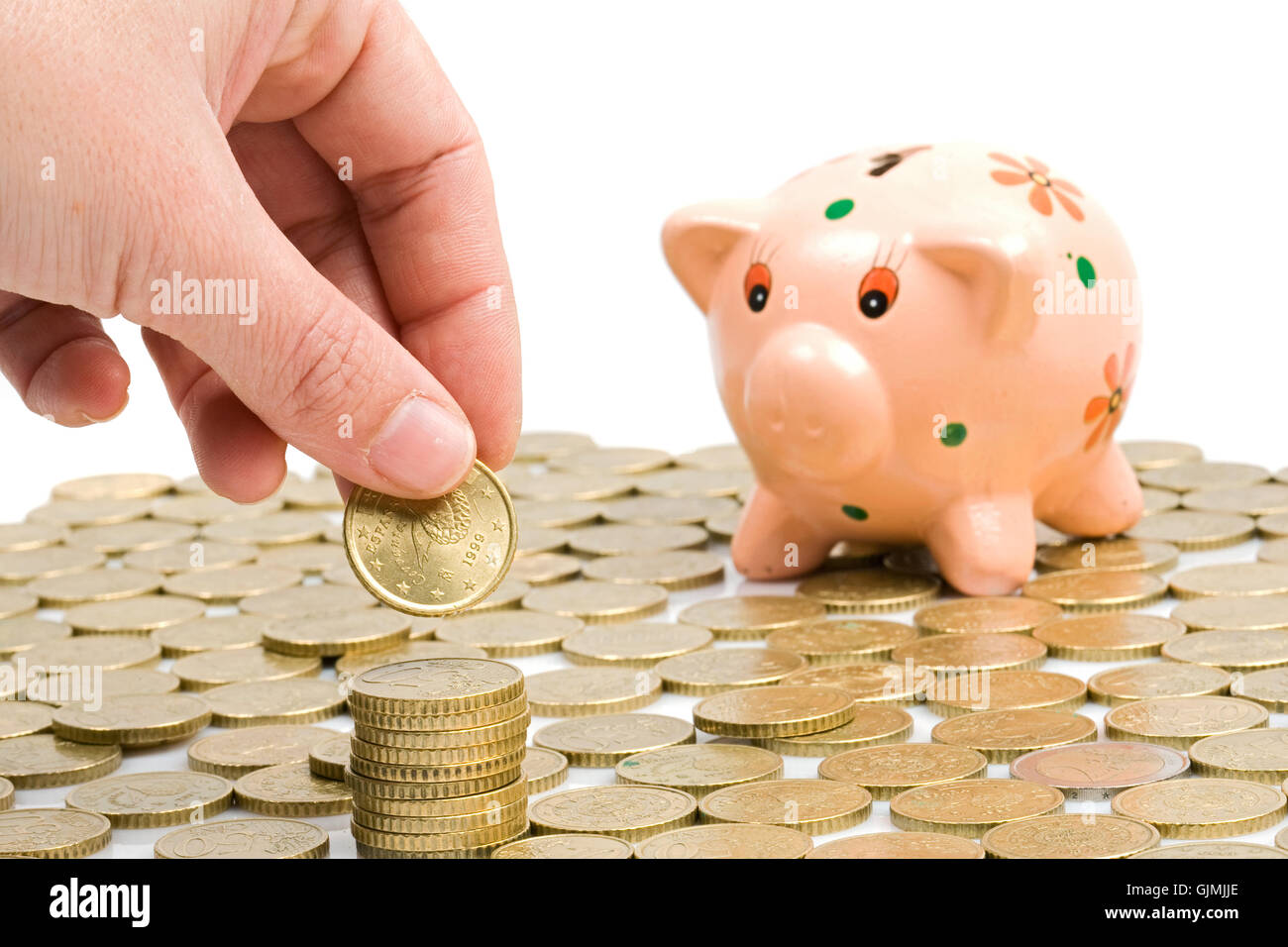 hand save coins Stock Photo - Alamy