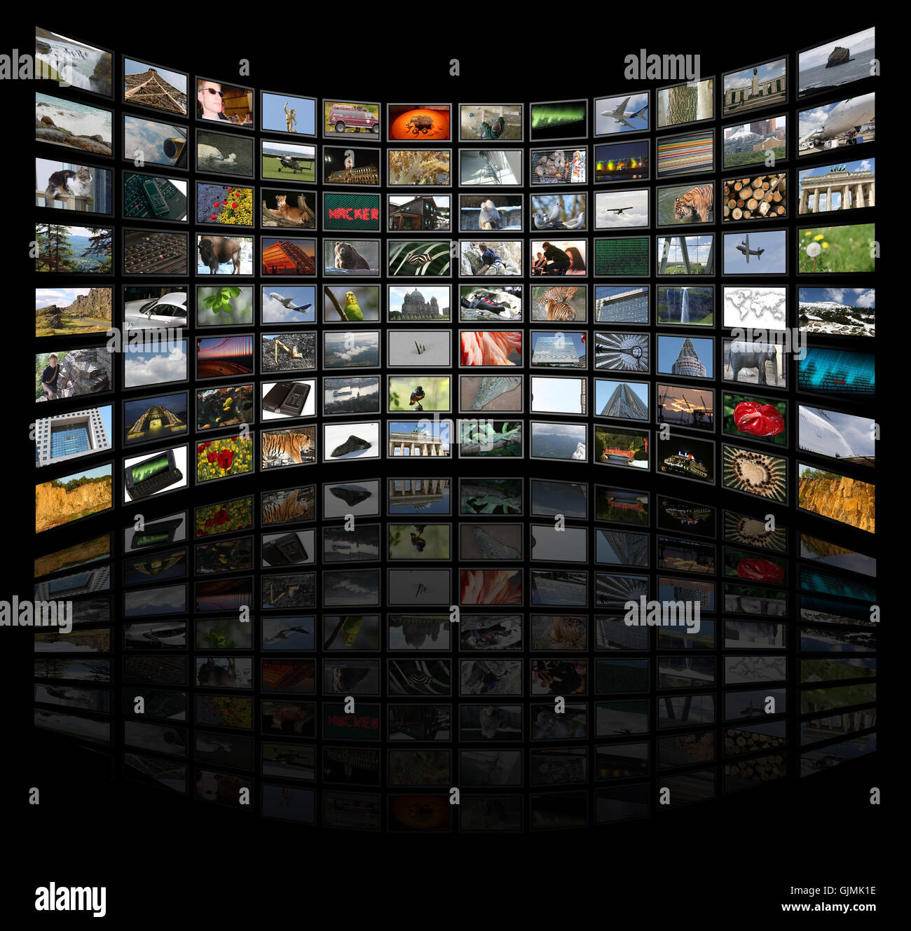 wall full of tft screens Stock Photo - Alamy