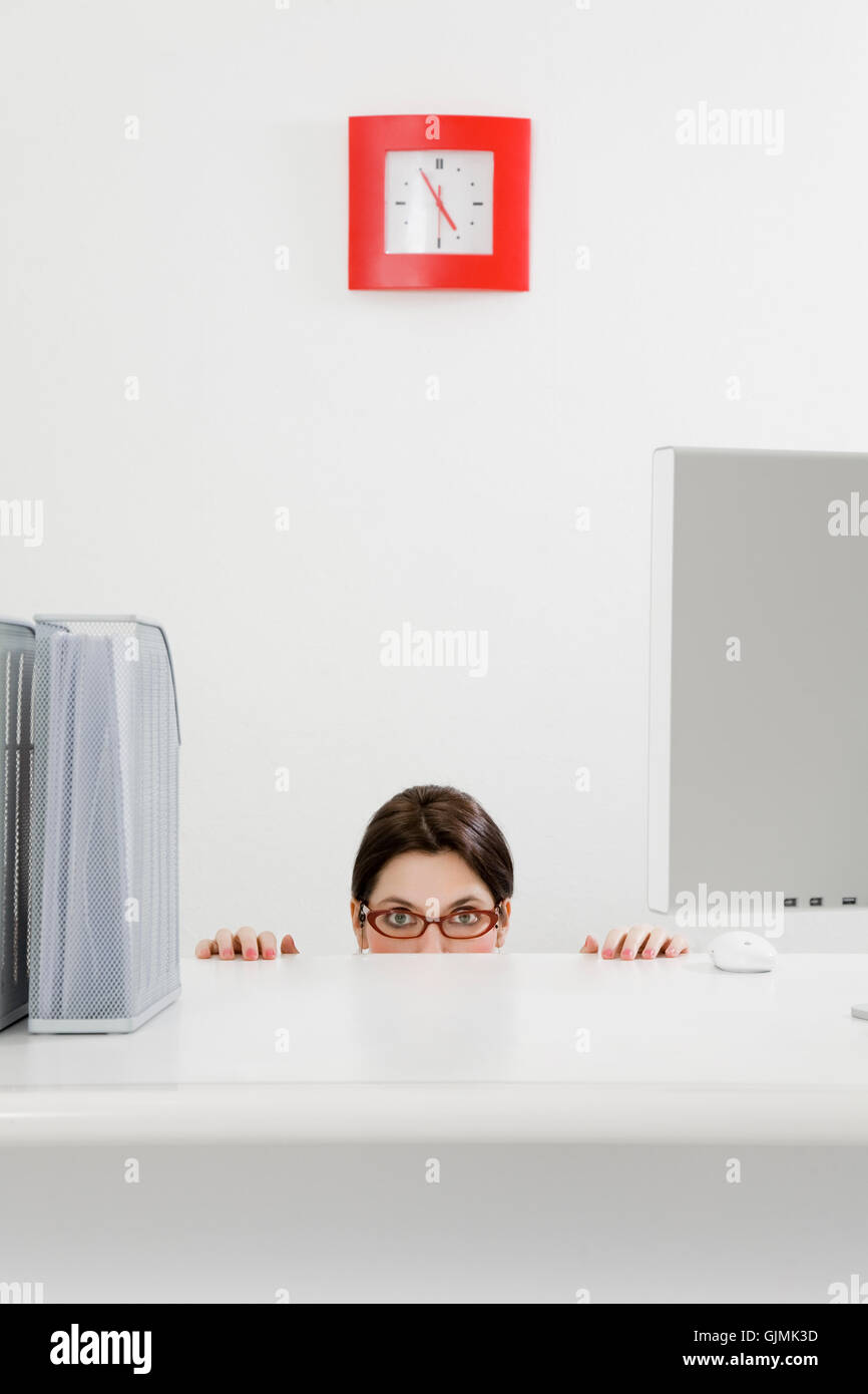 Woman shy office desk hi-res stock photography and images - Alamy