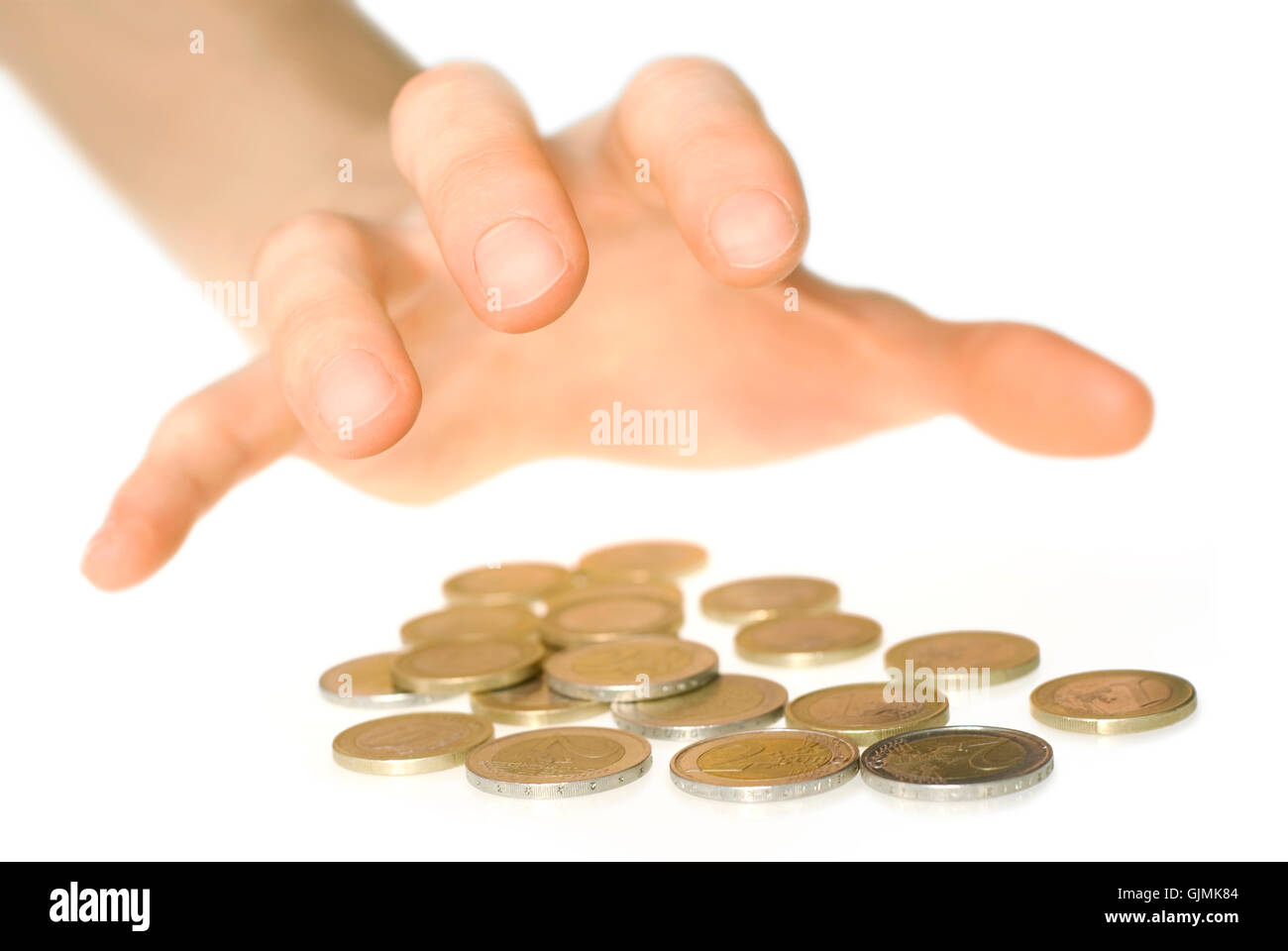 hand reaching for money isolated Stock Photo - Alamy