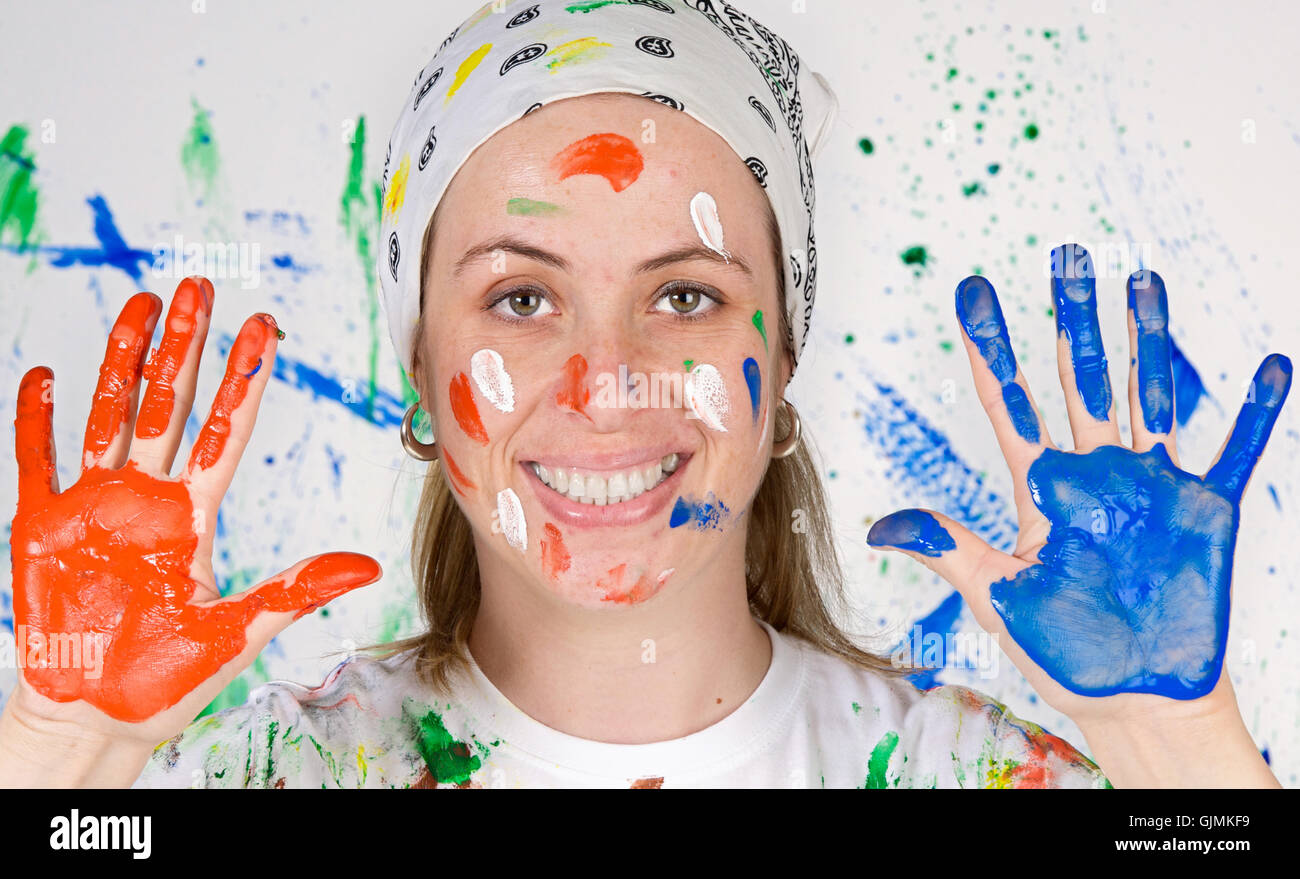 woman painting paint Stock Photo - Alamy