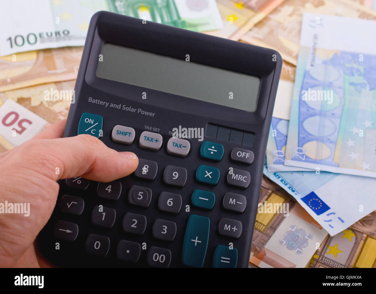 calculator euro pocket calculator Stock Photo - Alamy