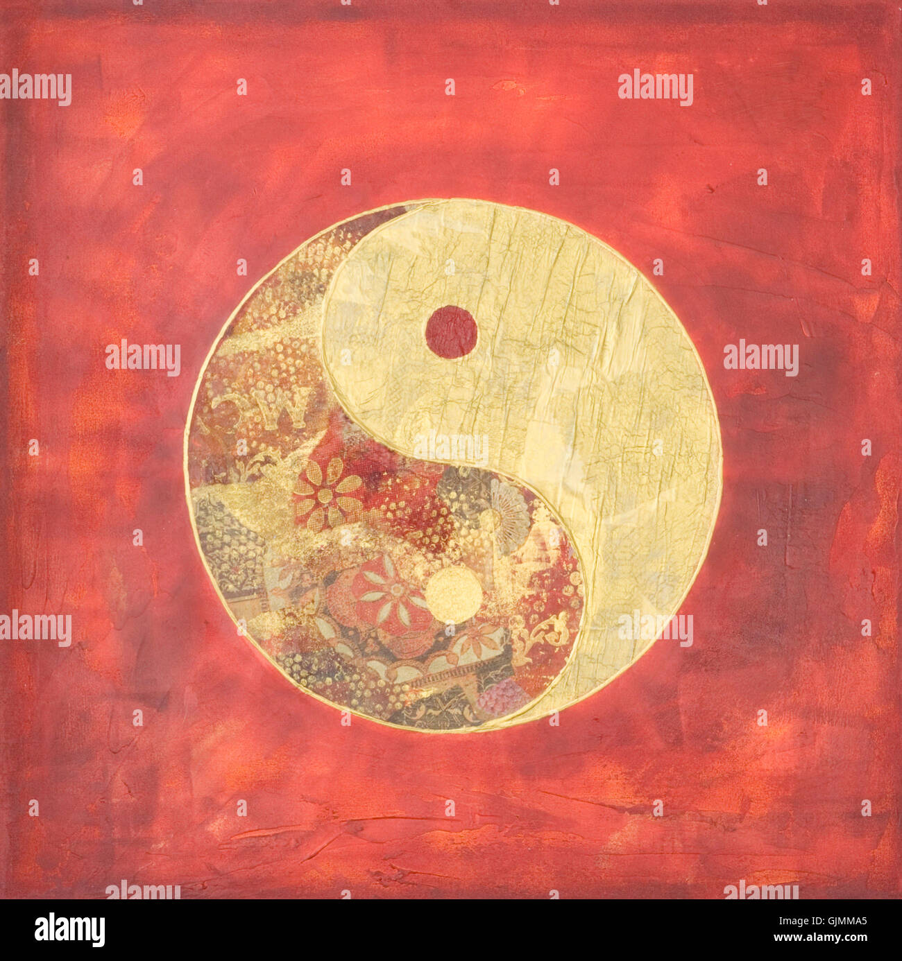 asia painting collage Stock Photo - Alamy