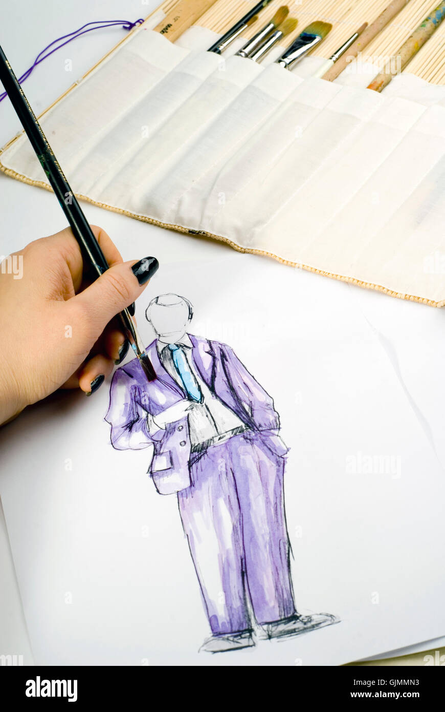 hand painting person Stock Photo - Alamy