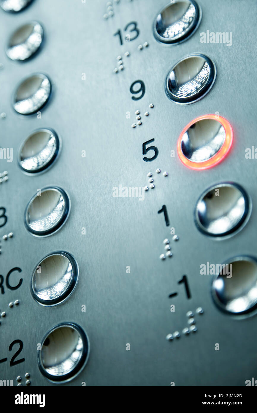 Elevator floor numbers hi-res stock photography and images - Alamy
