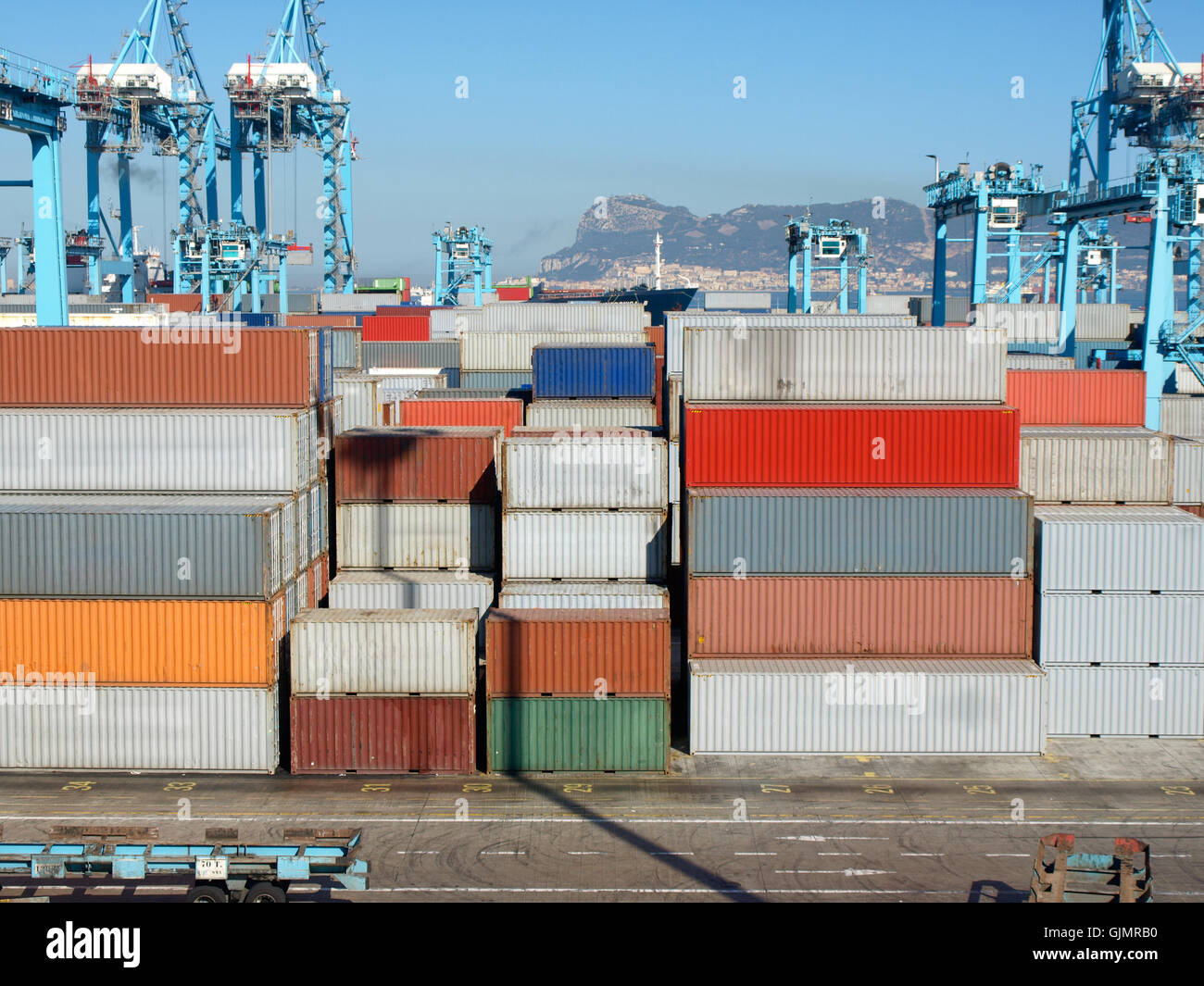dock terminal container Stock Photo - Alamy