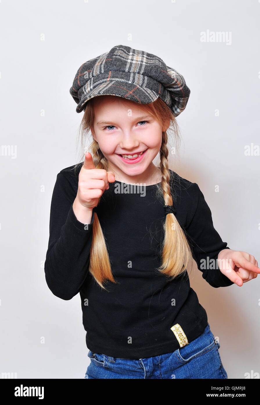 girl shows finger Stock Photo - Alamy