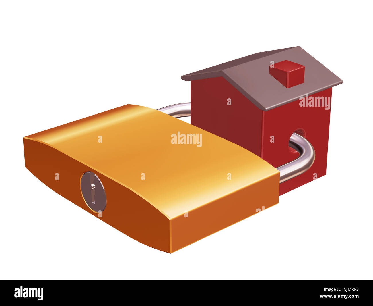 3d render house padlock hi-res stock photography and images - Alamy