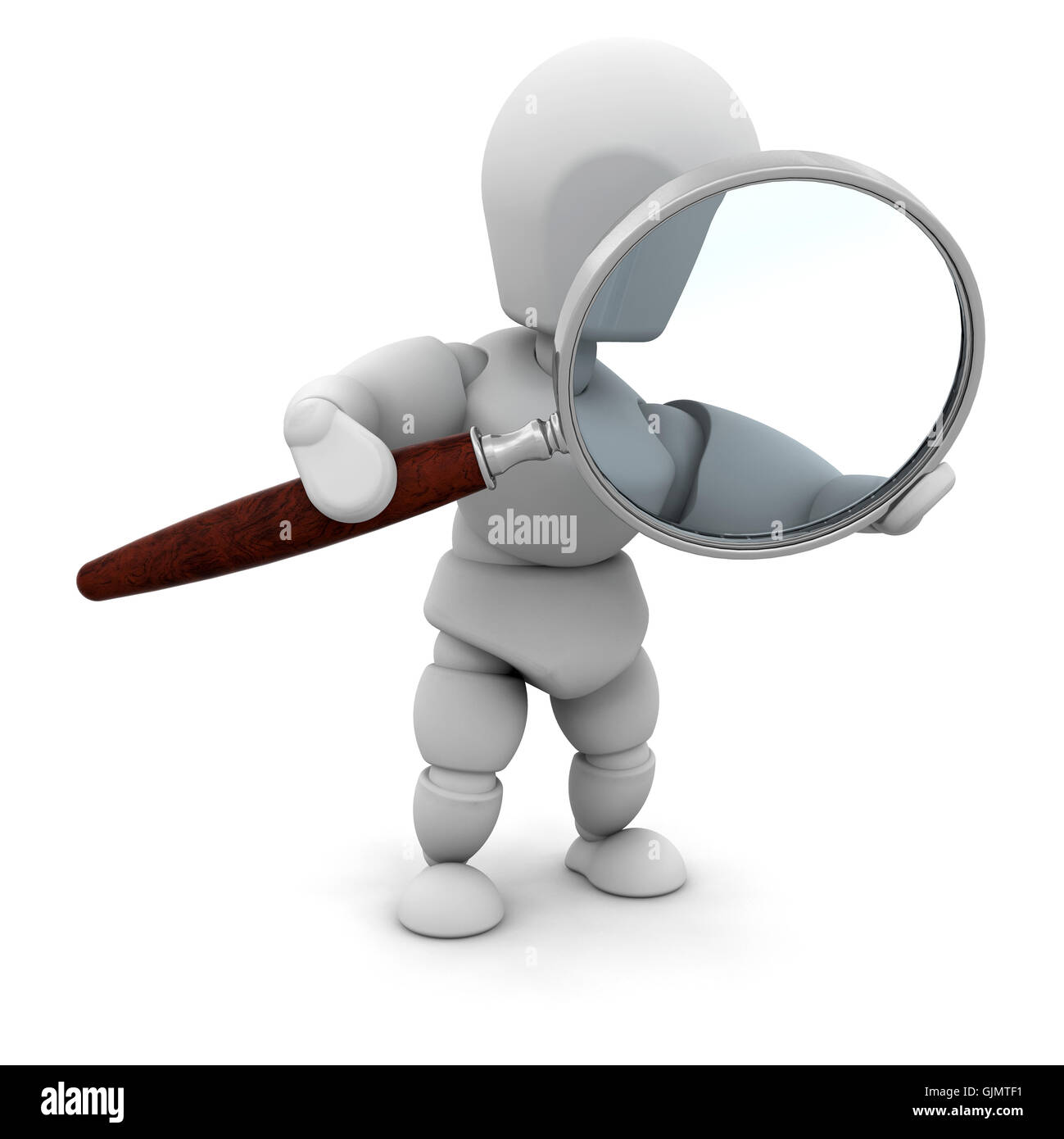 Woman looking glass magnify man hi-res stock photography and images - Alamy