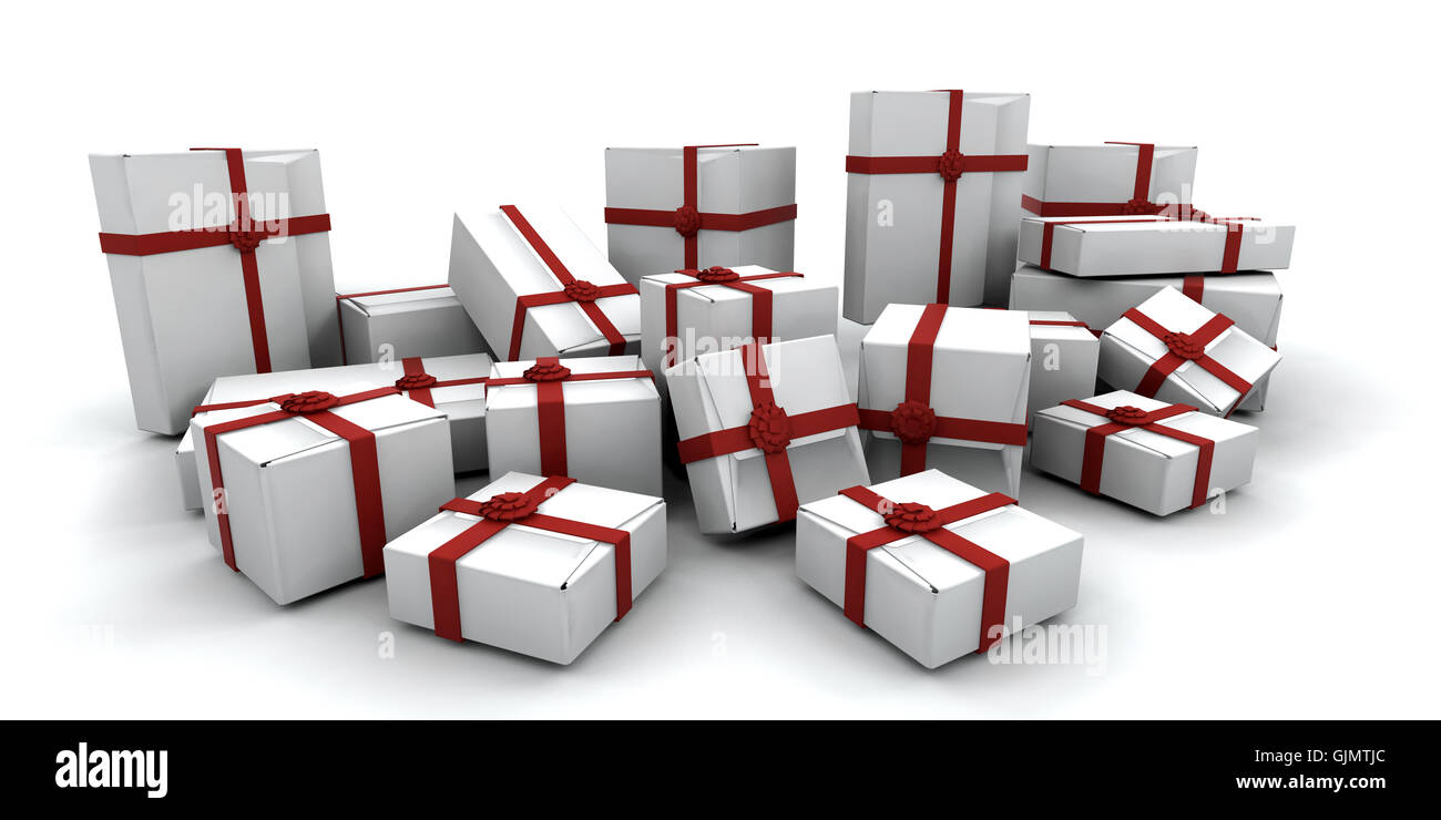 present gift stack Stock Photo - Alamy