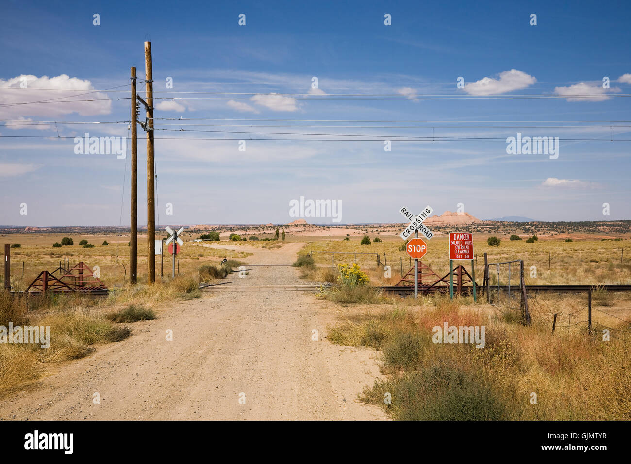 Road with level crossing hi-res stock photography and images - Alamy