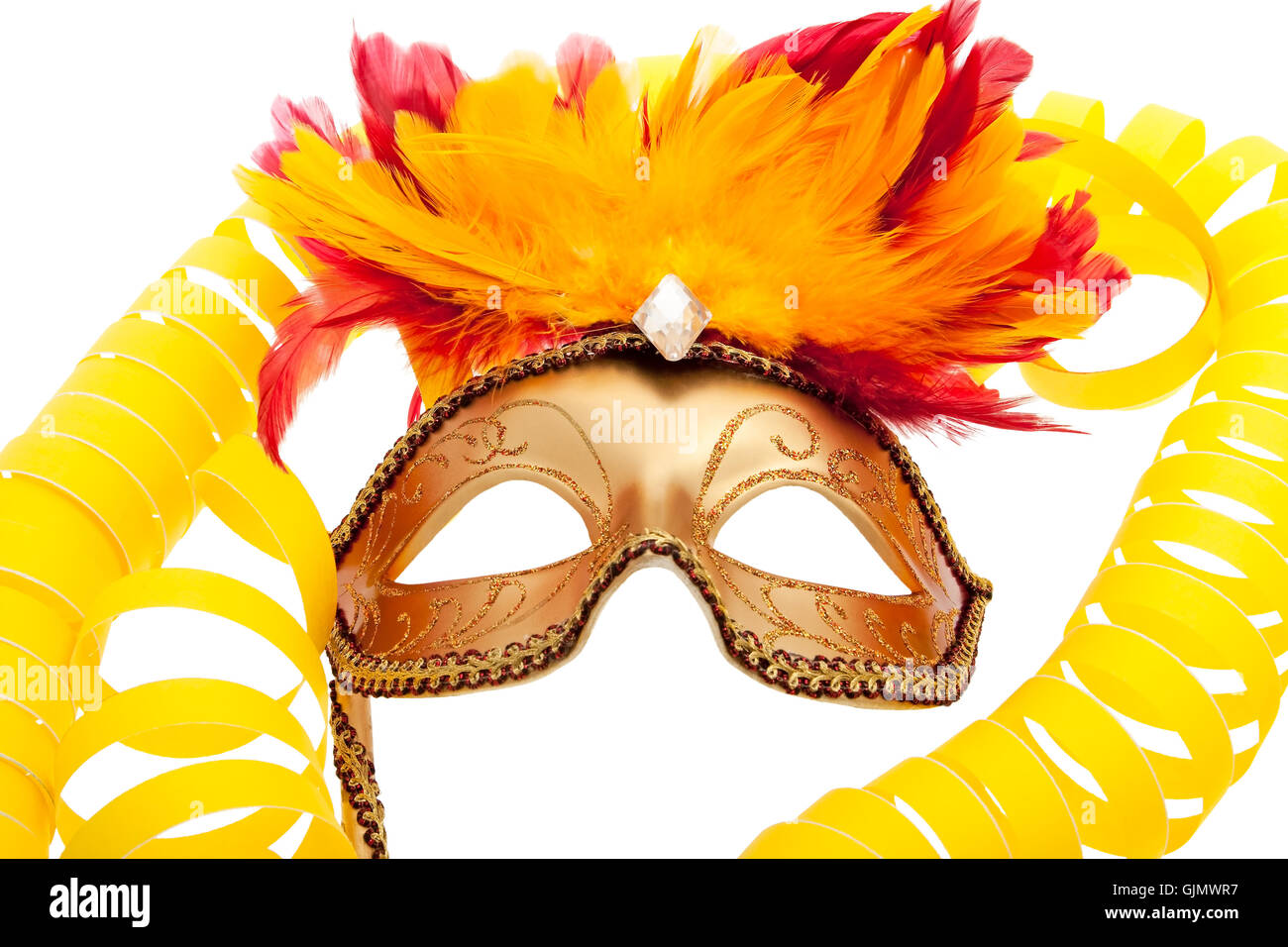 streamer carnival mask feather Stock Photo - Alamy