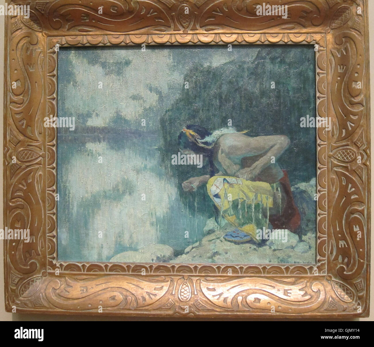 'Indian Drinking from a Lake' by Eanger Irving Couse captures a Native ...