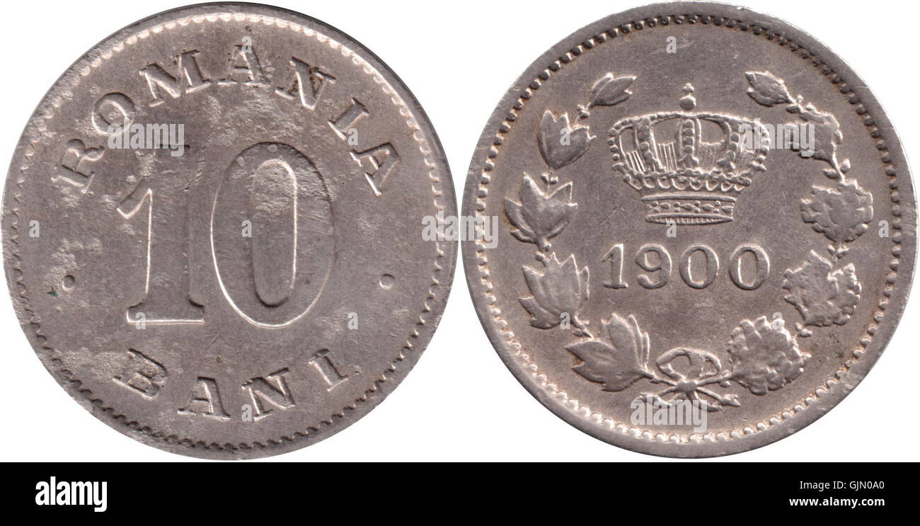 The 10 bani coin from Romania, minted in 1900, reflects the economic ...