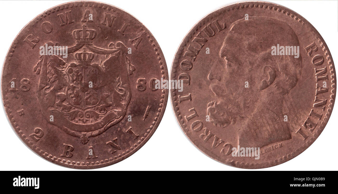 This 2 Bani coin from Romania, minted in 1880, is part of the country's ...