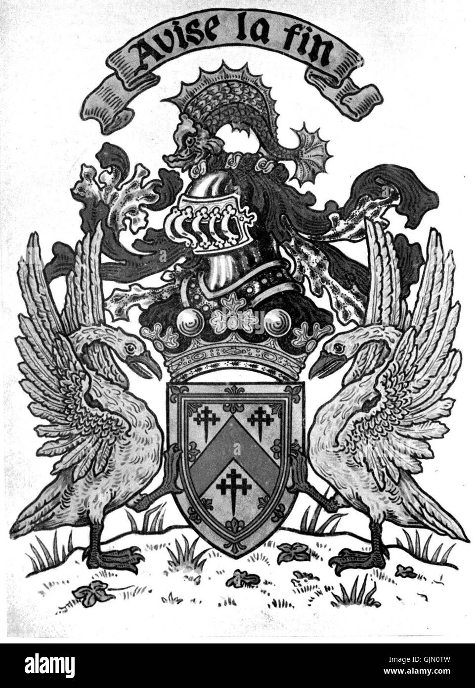 This illustration from *Complete Guide to Heraldry* displays a detailed ...