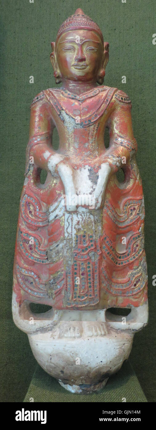 'Male Devotee' is a Burmese sculpture depicting a religious devotee ...