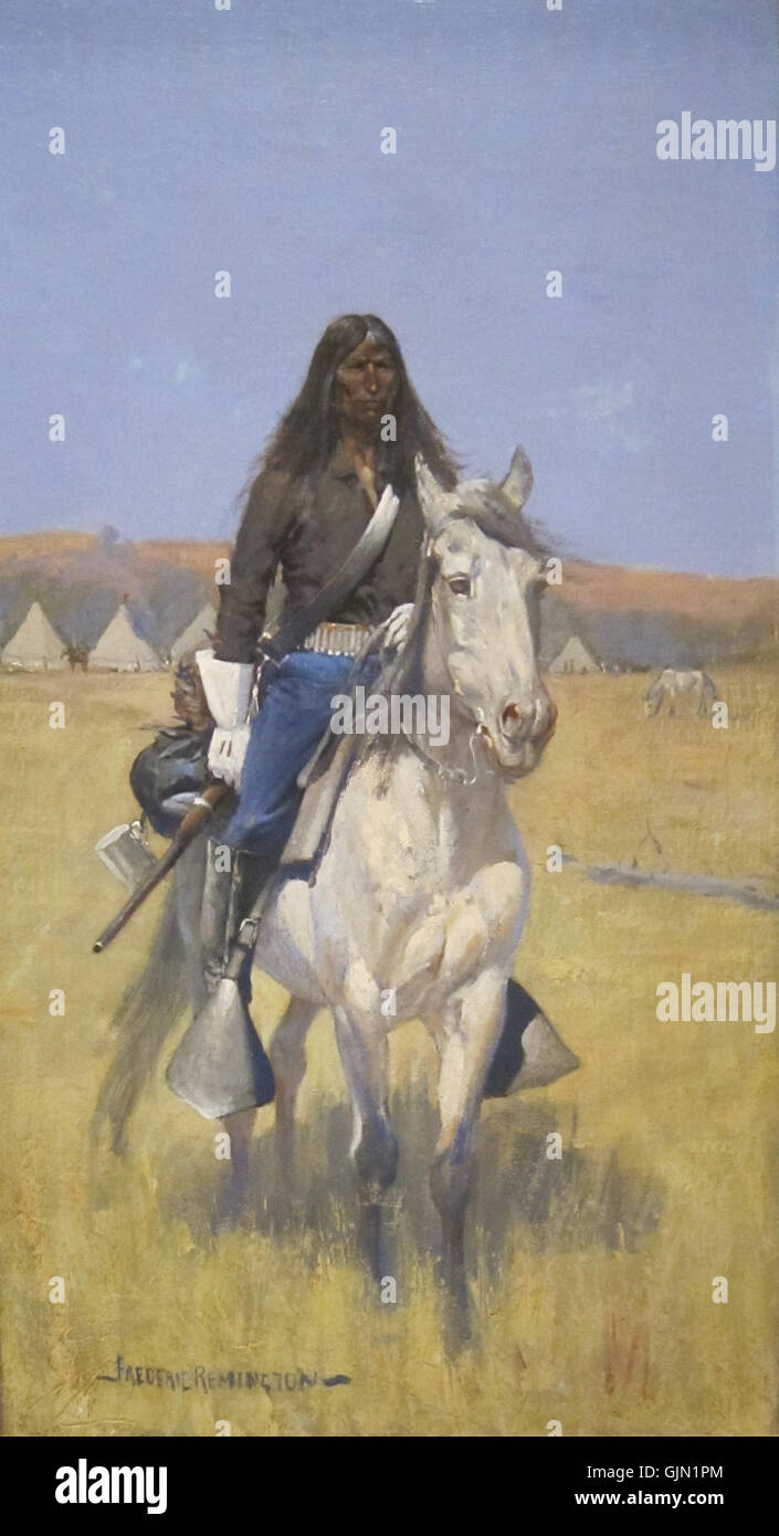'Mounted Indian Scout' is a sculpture by Frederic Remington, depicting ...