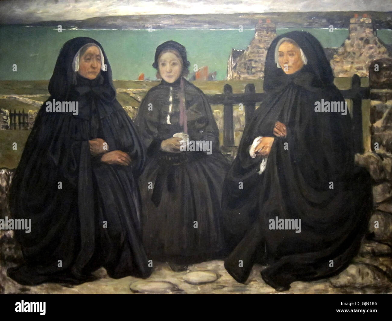 *Mourning, Brittany*, a painting by Charles Cottet, located at the ...