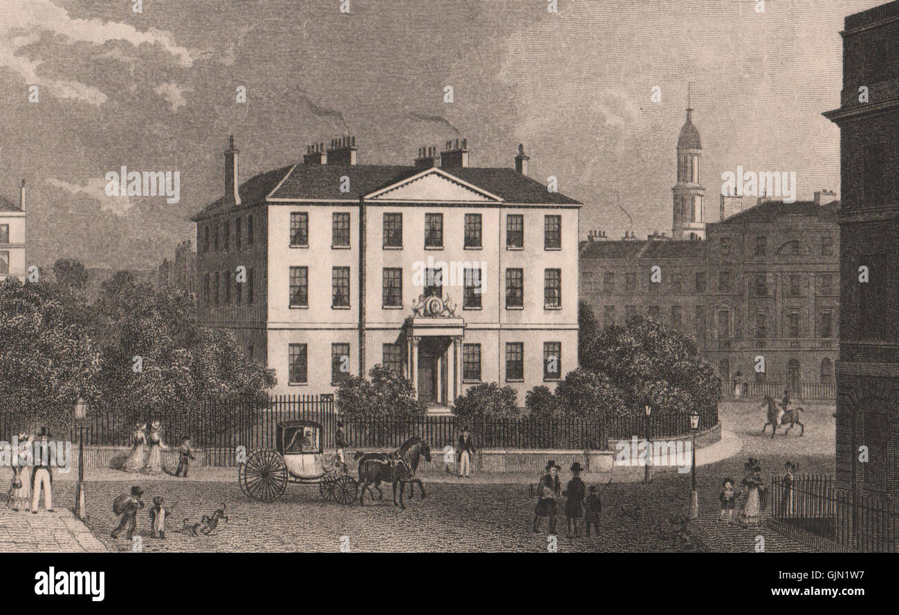 EDINBURGH. Excise office, Drummond Place. SHEPHERD, antique print 1833 ...