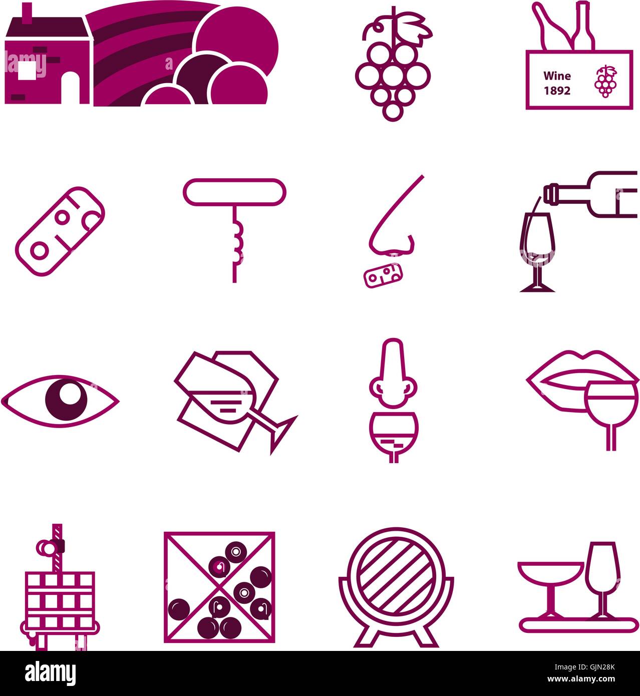 Wine icons collection Stock Vector Image & Art - Alamy