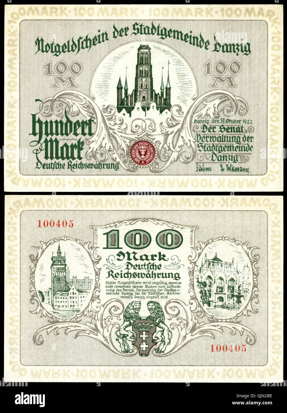 100 german mark banknote hi-res stock photography and images - Alamy