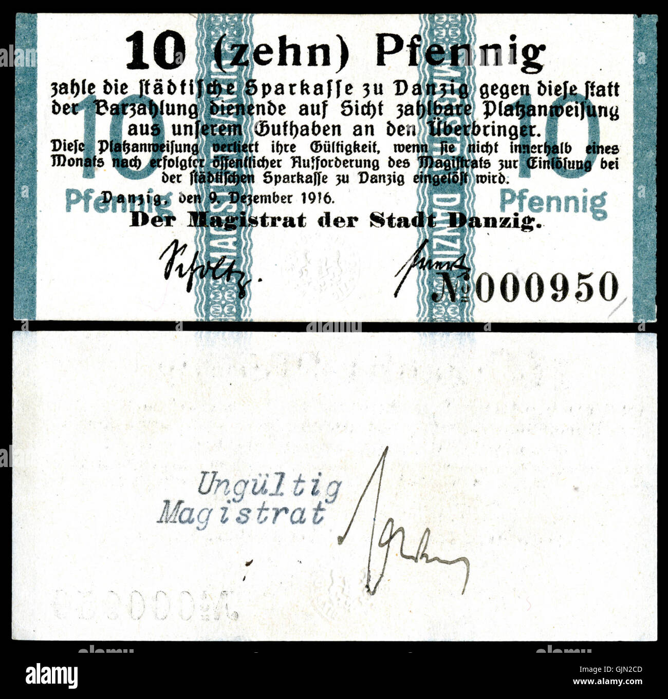 DAN 5 Danzig City Council 10 Pfennig (1916 Stock Photo - Alamy