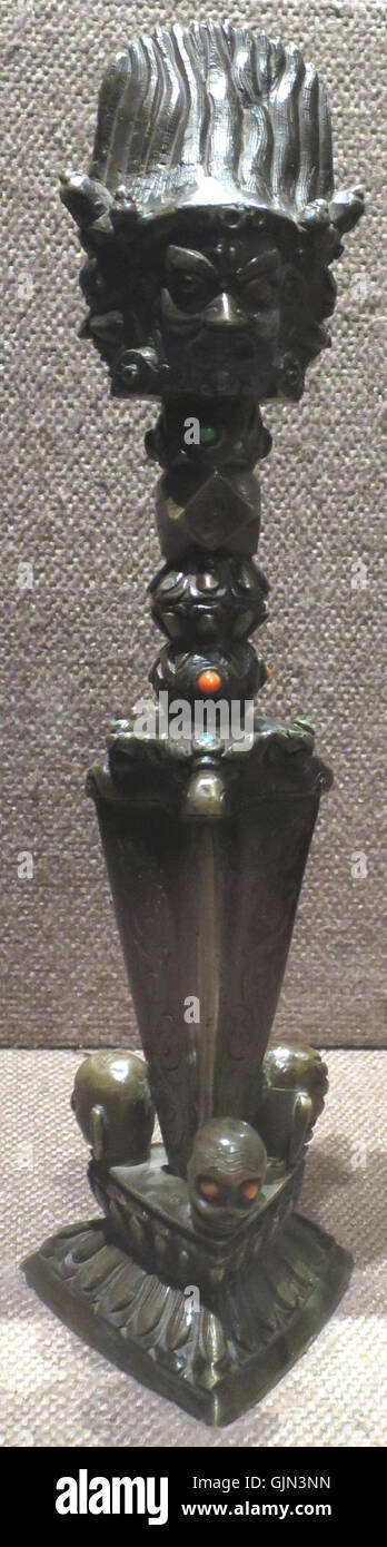 This ritual dagger, dating from around 1700, originates from Tibet or ...