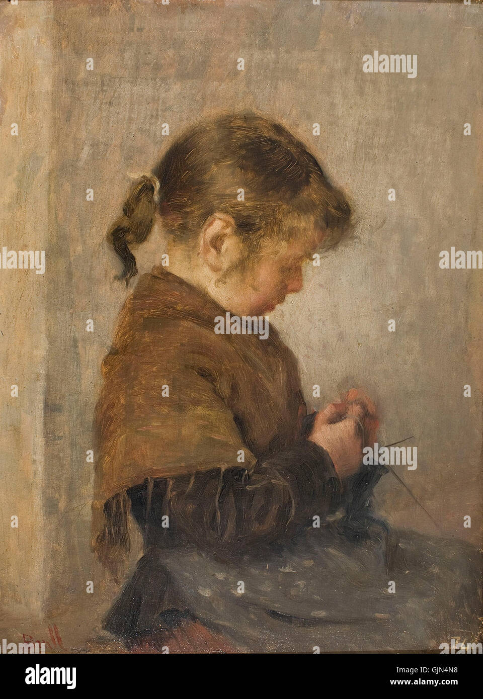 *Fent mitja* is a work by Joan Brull i Vinyoles (1863-1912), a Catalan ...