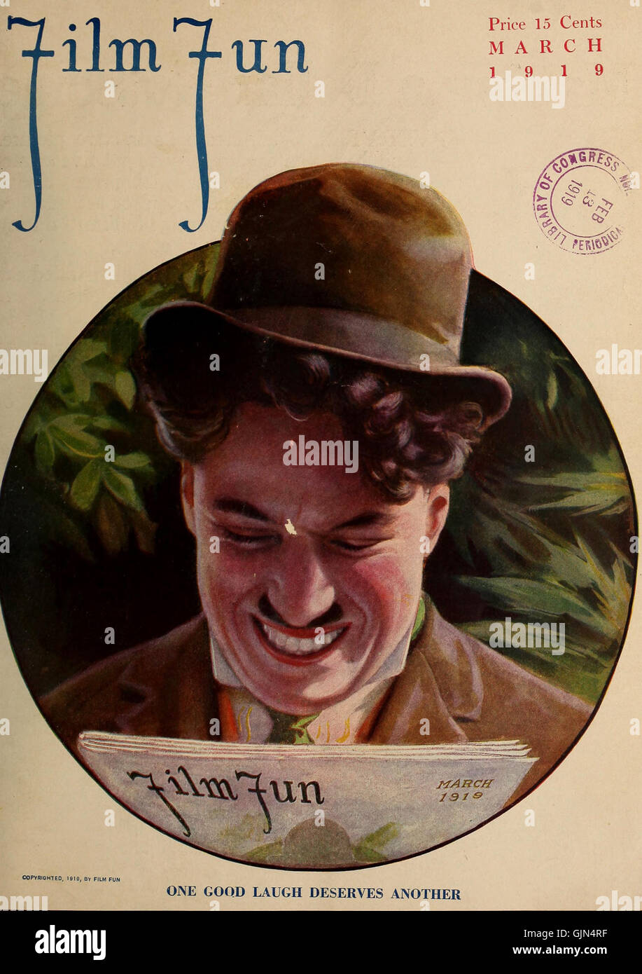 Cover of the March 1919 issue of 'Film Fun', a British comic magazine ...