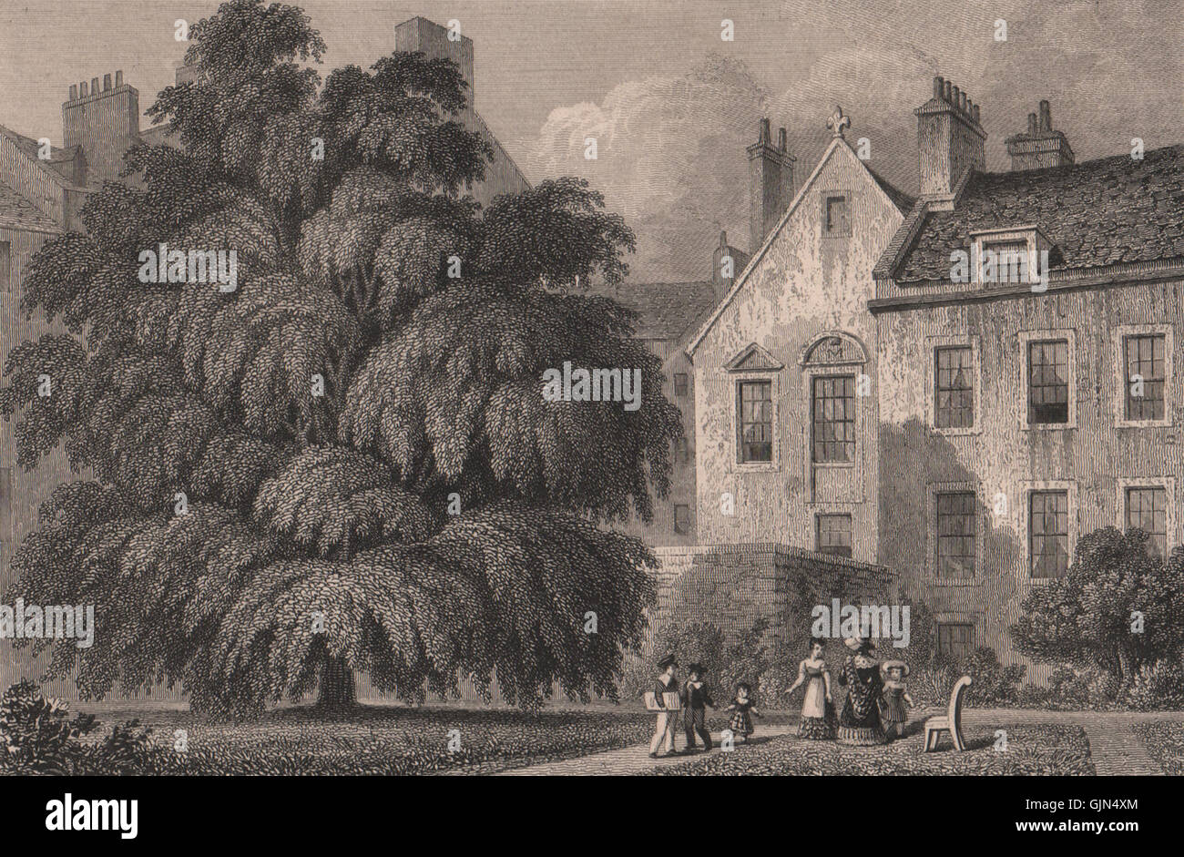 EDINBURGH. Regent Murray's house (Moray House), from the garden ...