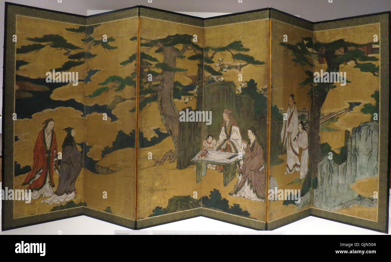 *Scholars in a Garden* by the Kano school, an important school of ...