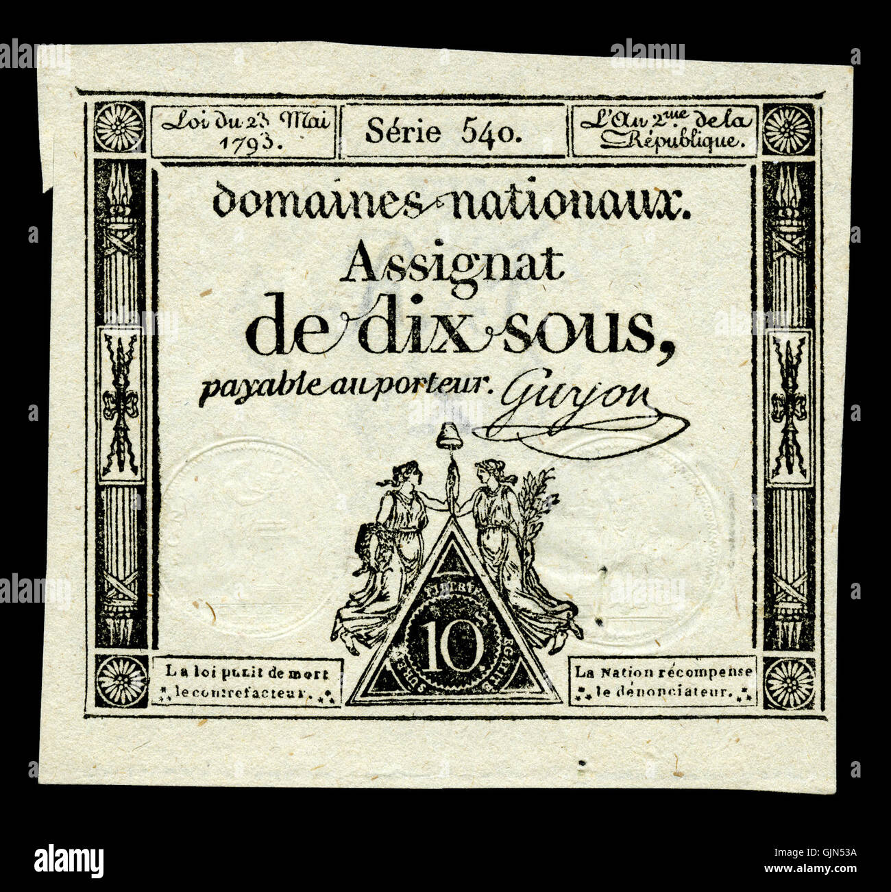 This is a 10 sous coin from *Domaines Nationaux*, issued in 1793 during ...