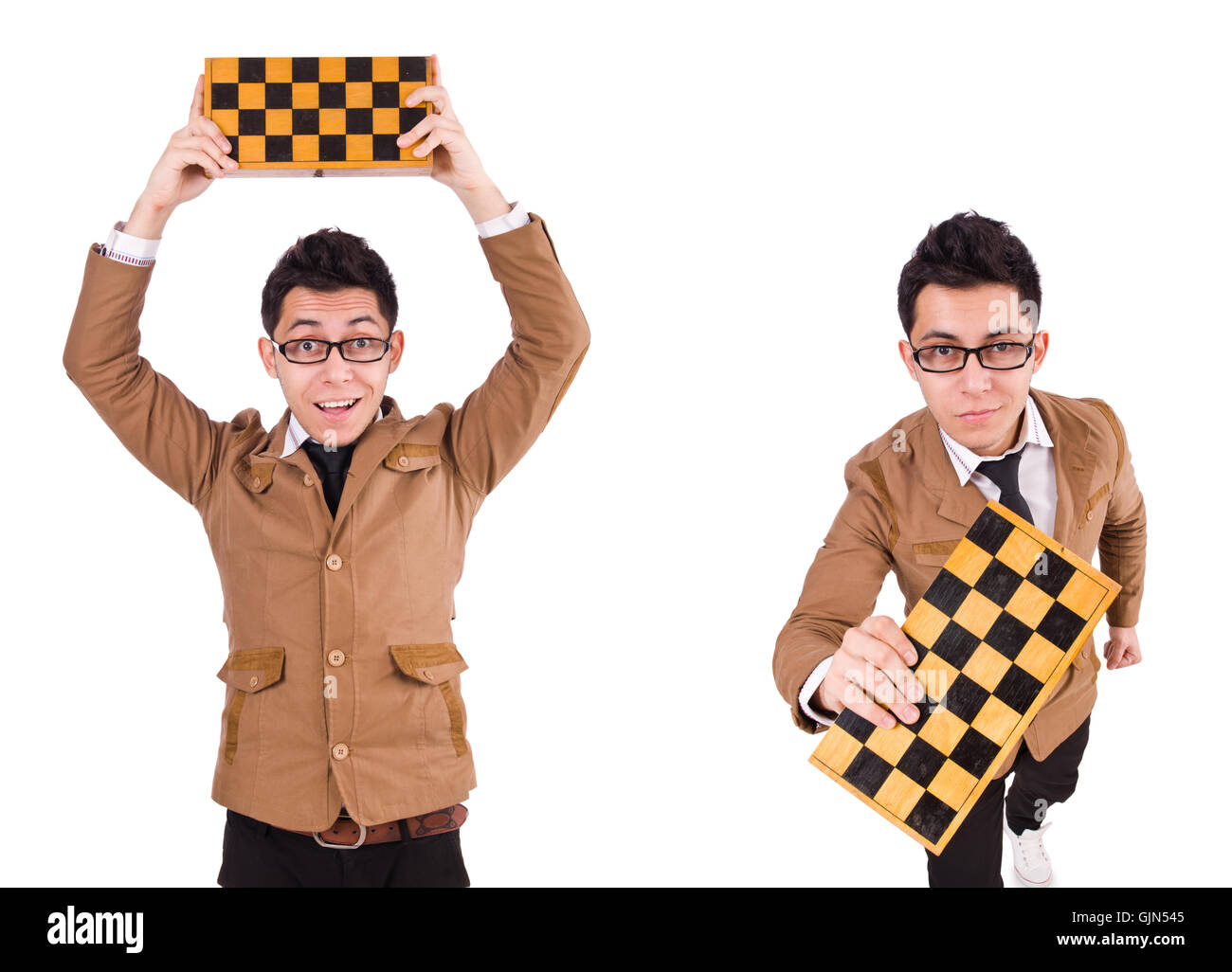 Funny chess player isolated on white Stock Photo - Alamy