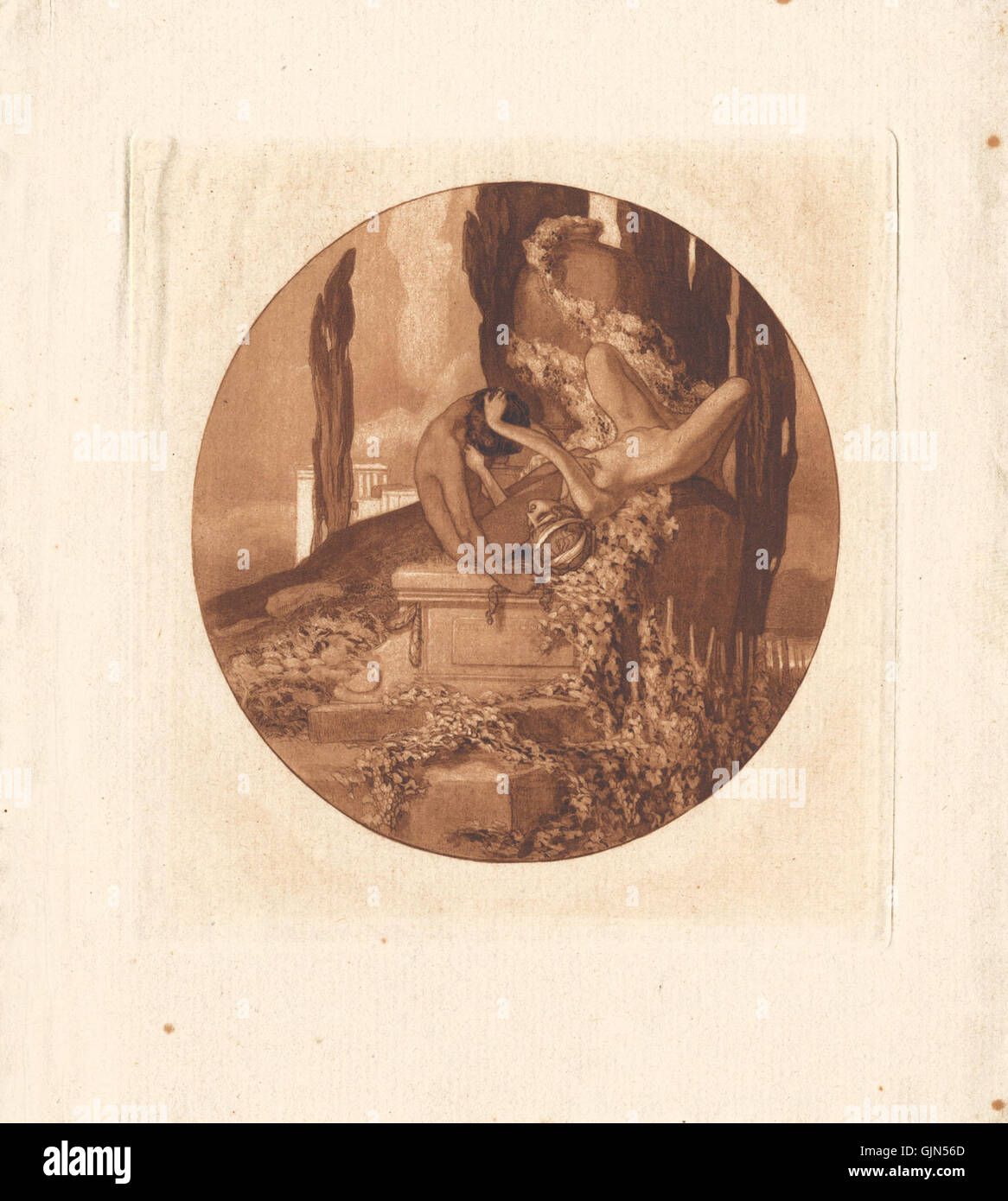 This is an *Ex Libris* design by Austrian artist Franz von Bayros, known for his intricate and ...