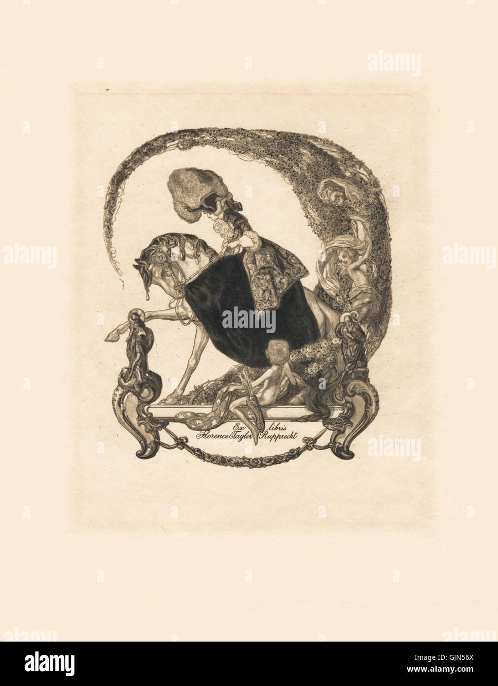 This ex libris designed by Franz von Bayros for Florence Taylor ...