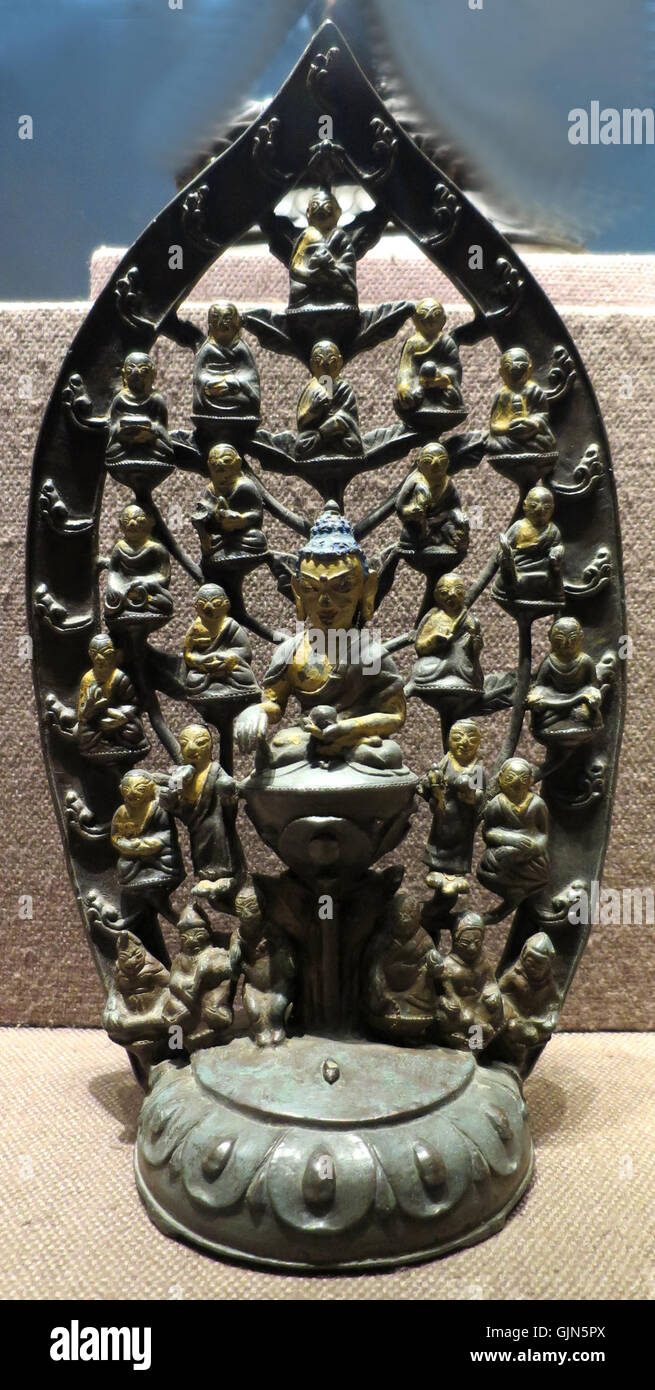 The 'Spiritual Lineage Tree' is a Tibetan art piece housed in the ...
